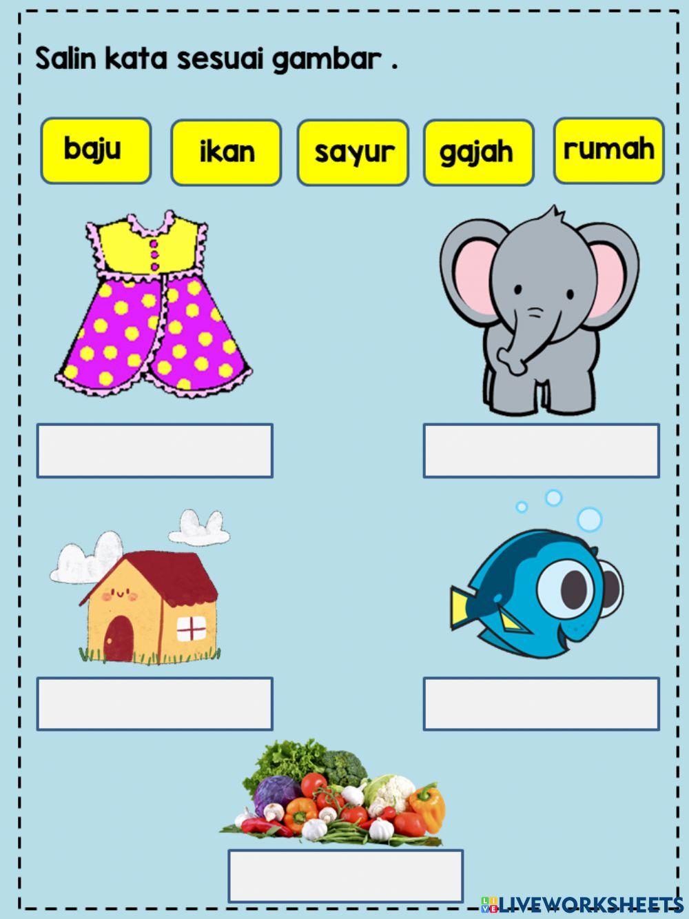 Menyalin Kata 2700419 | Rose Ambarita | Live Worksheets