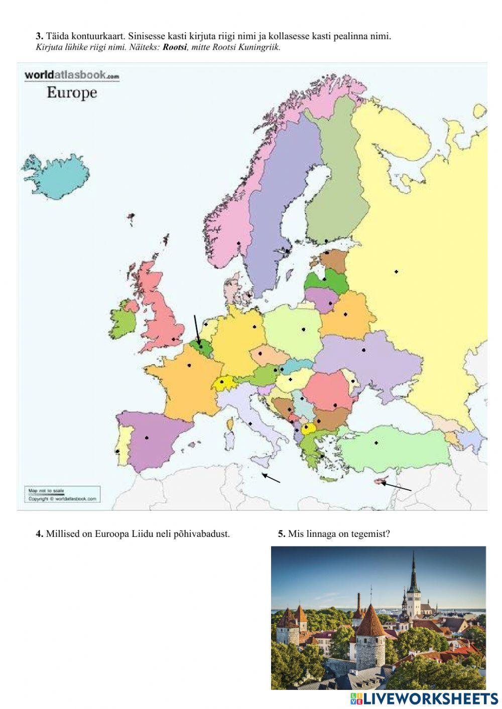 9 kl Euroopa Li… | Free Interactive Worksheets | 2180494