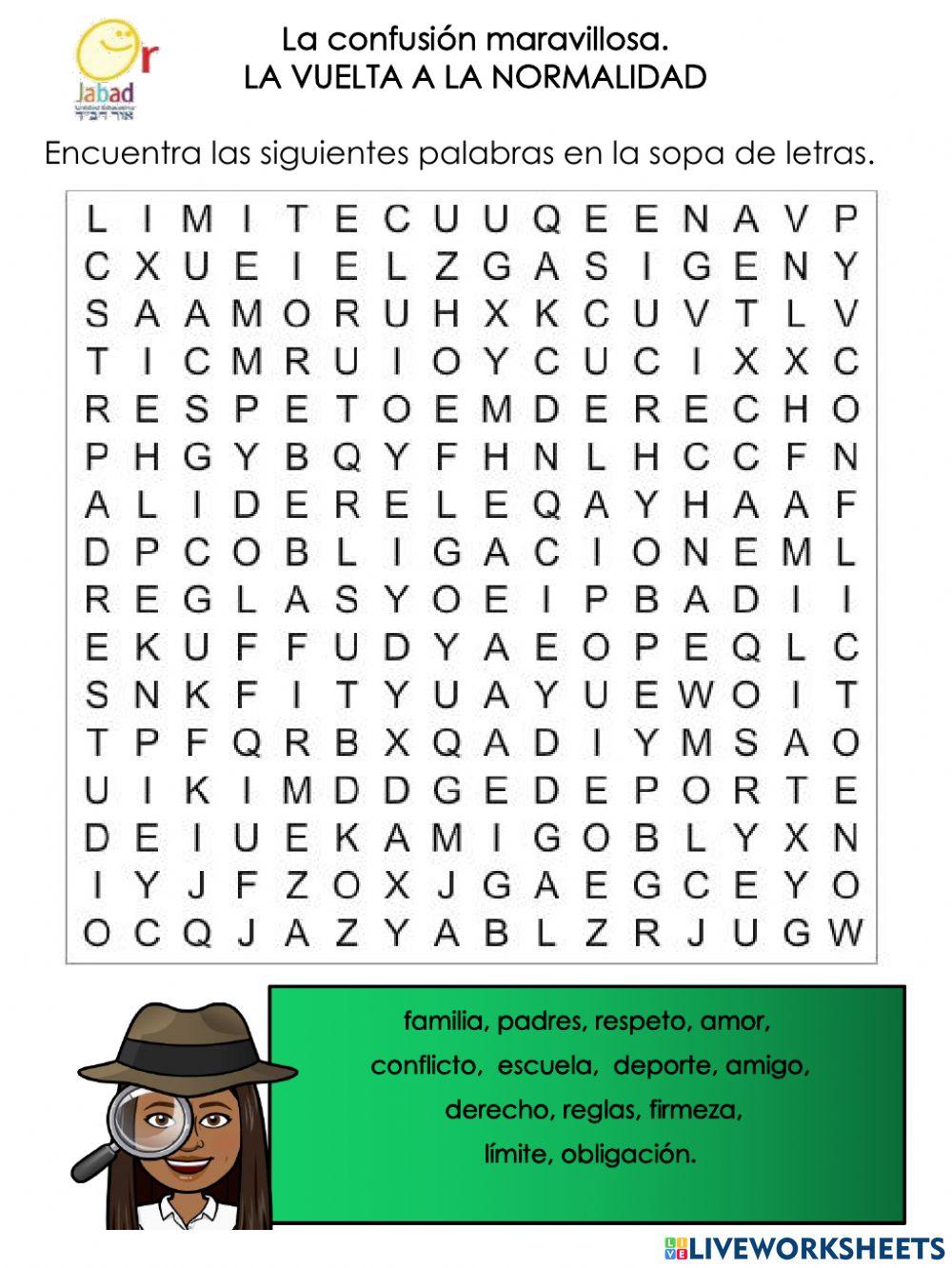 La confusión maravillosa. La vuelta a la normalidad online exercise for ...