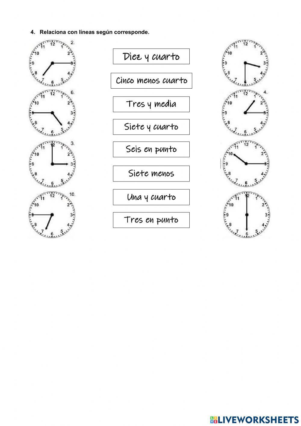 1831971 | El Reloj | Pilar Choez | LiveWorksheets