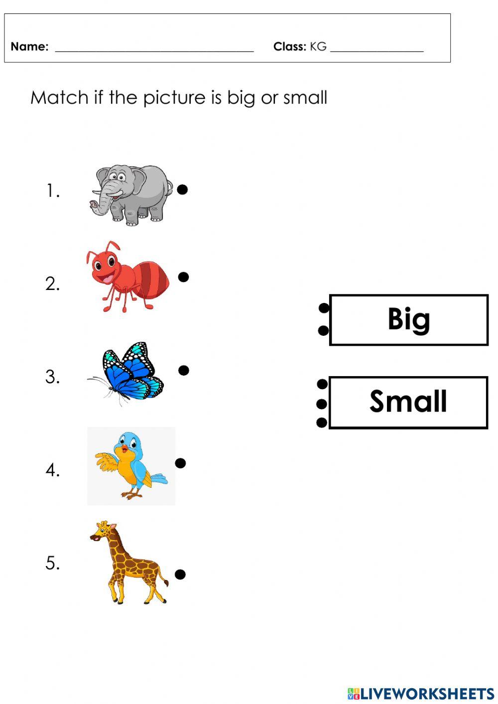 big and small online exercise for | Live Worksheets