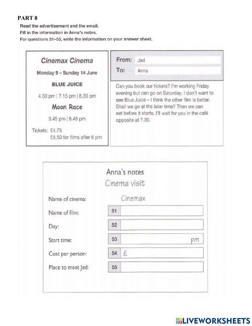 1832164 | KET Writing & Reading Part 5-8 | truongnhivn