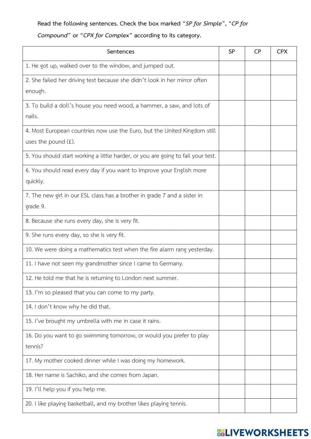 4009422 | Type of sentences Exercise 1 | kanda