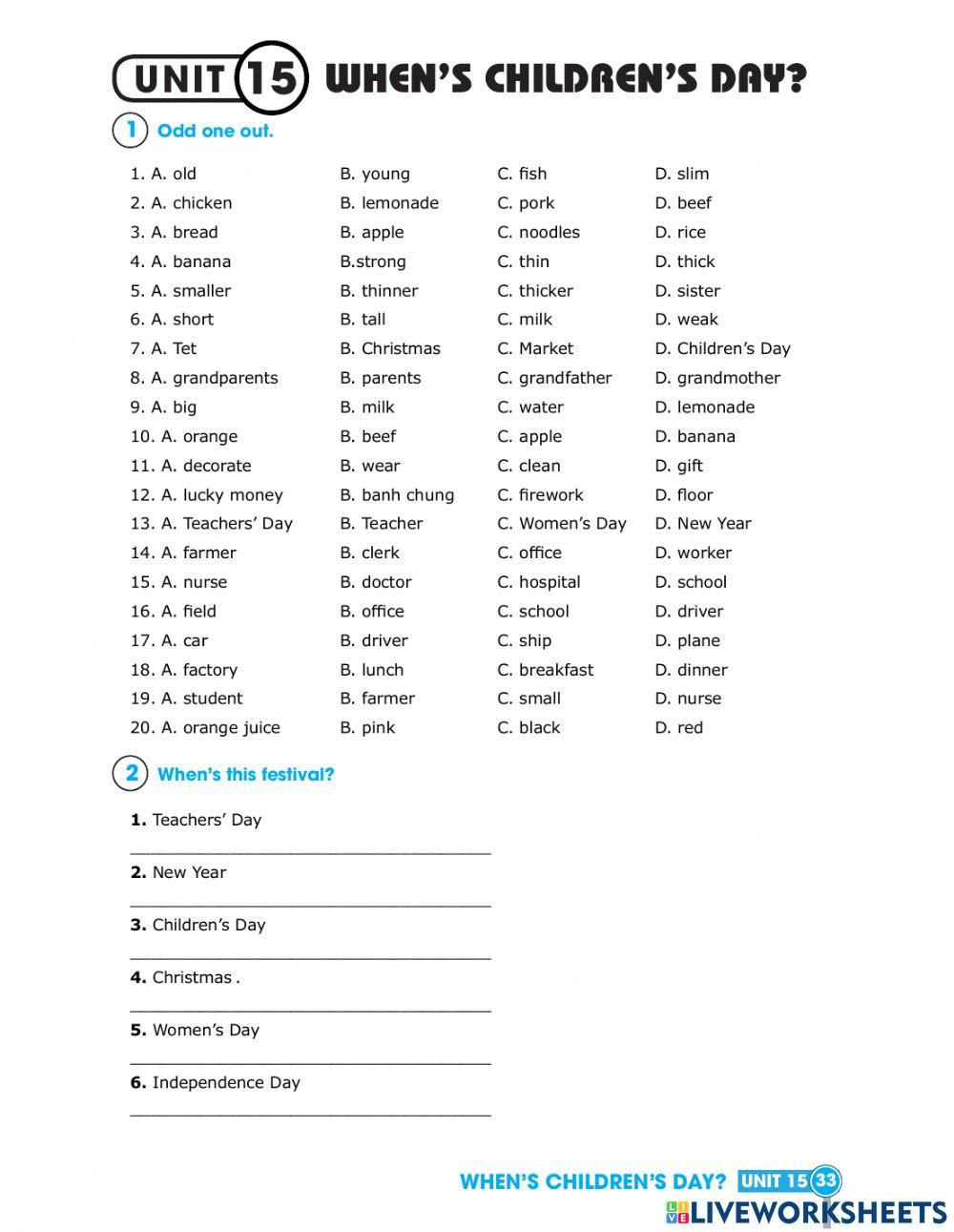 When's Children's Day? 1832404 | Lê Thị Phượng | Live