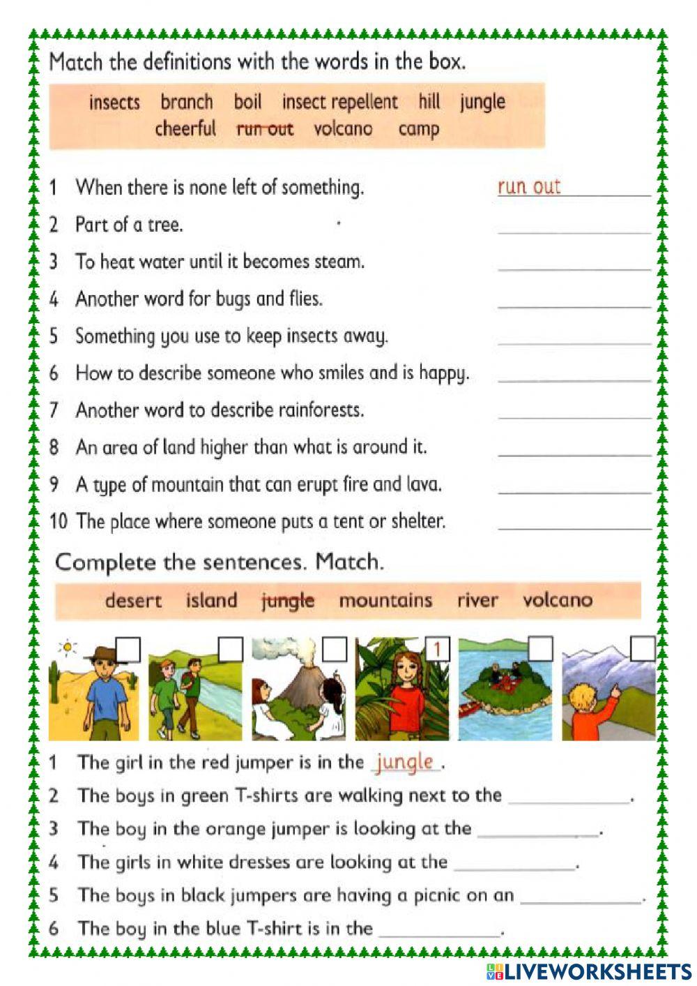 R&W Unit 7 Survival part 2 worksheet | Live Worksheets