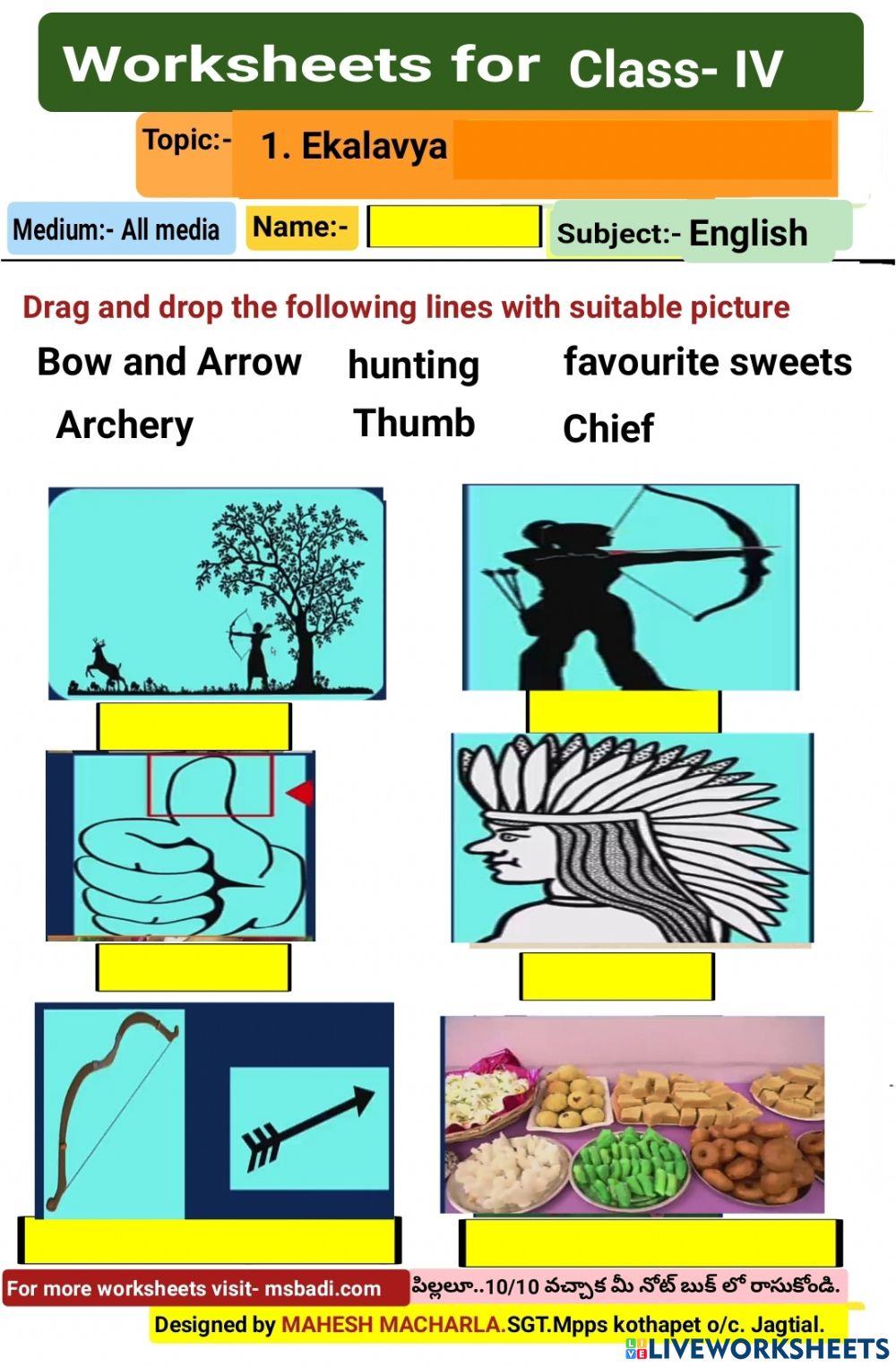 4th ekalavya 1-1 worksheet | Live Worksheets