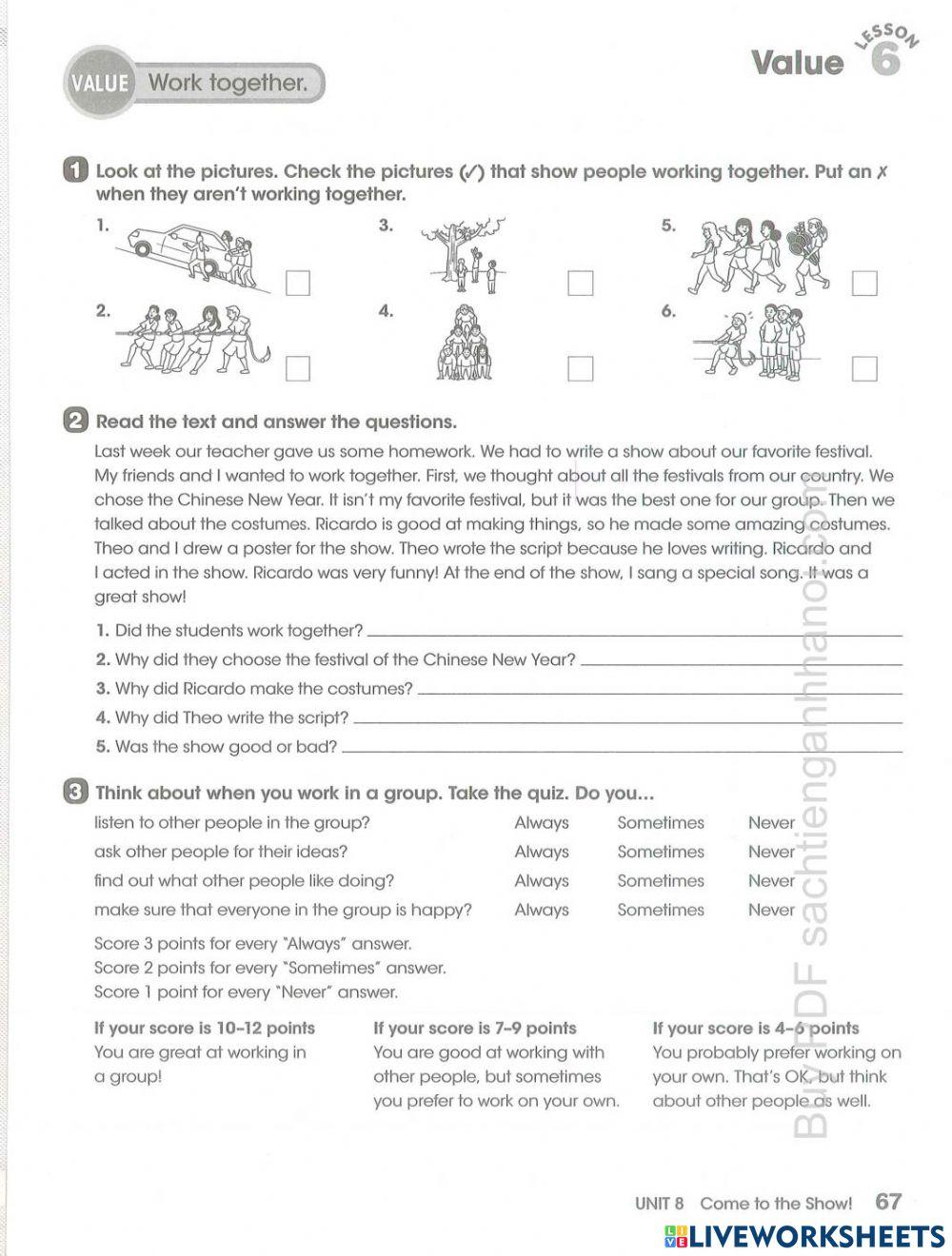 Look 5 - Unit 7 - WB67 online exercise for | Live Worksheets