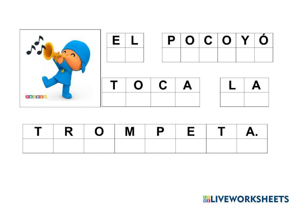 Frases pocoyó worksheet | Live Worksheets