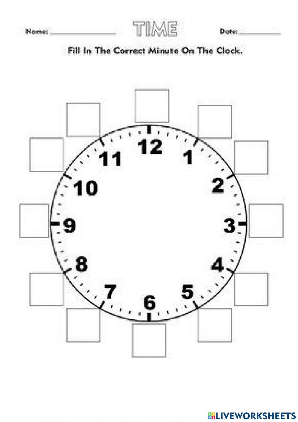 Fill in the Minutes online exercise for | Live Worksheets
