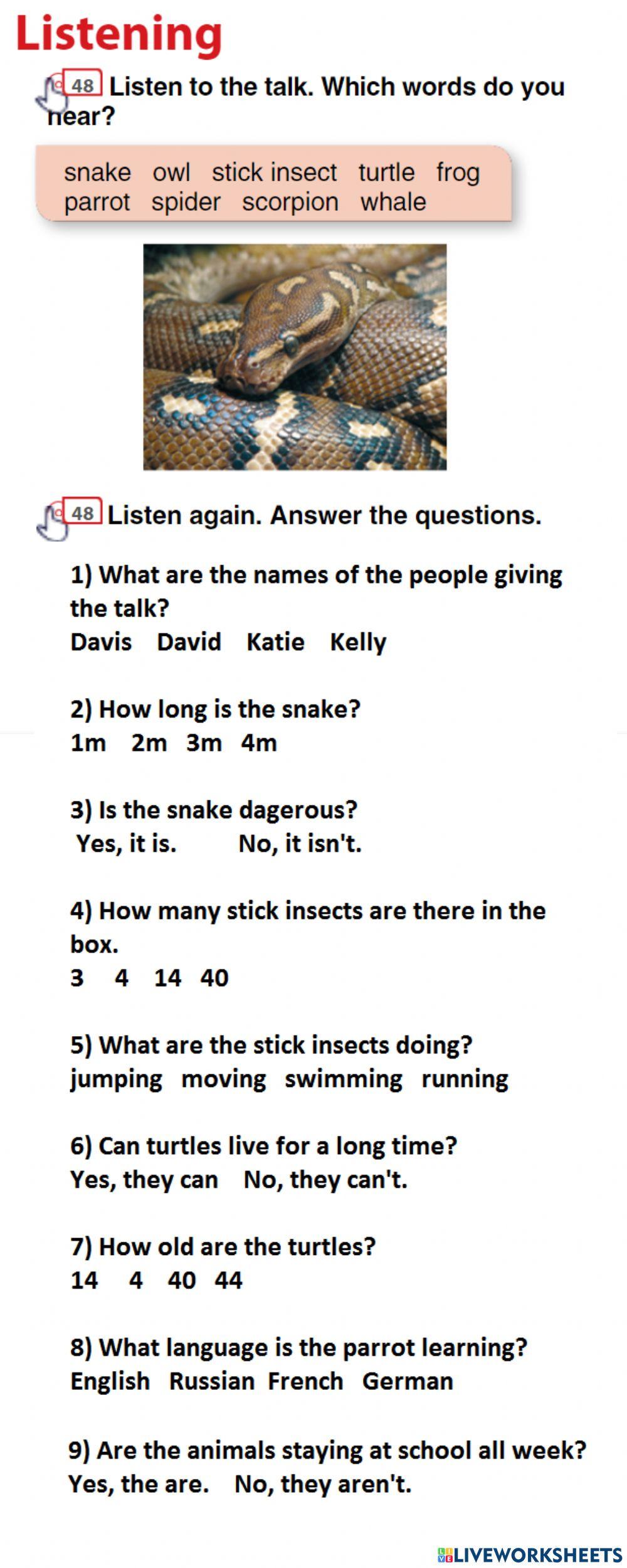 Animals 6th gra… | Free Interactive Worksheets | 1833287