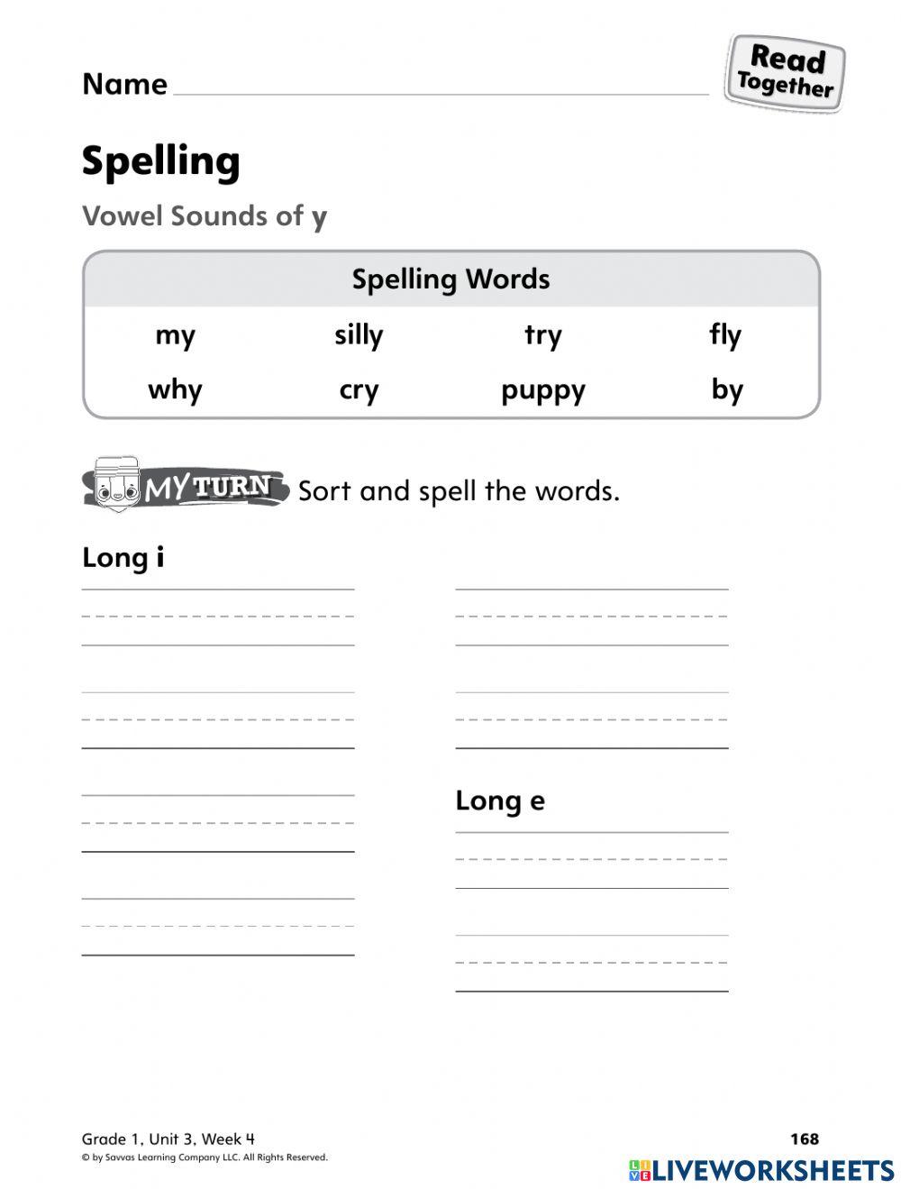 Spelling words 2847 | pamelasutton | Live Worksheets