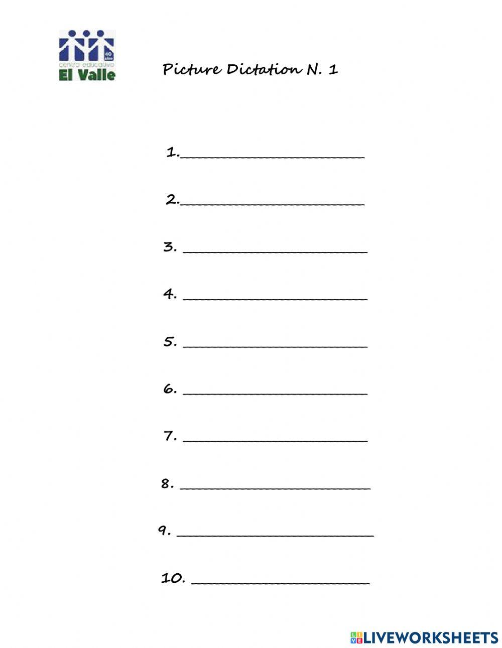 Picture Dictati… | Free Interactive Worksheets | 6822517