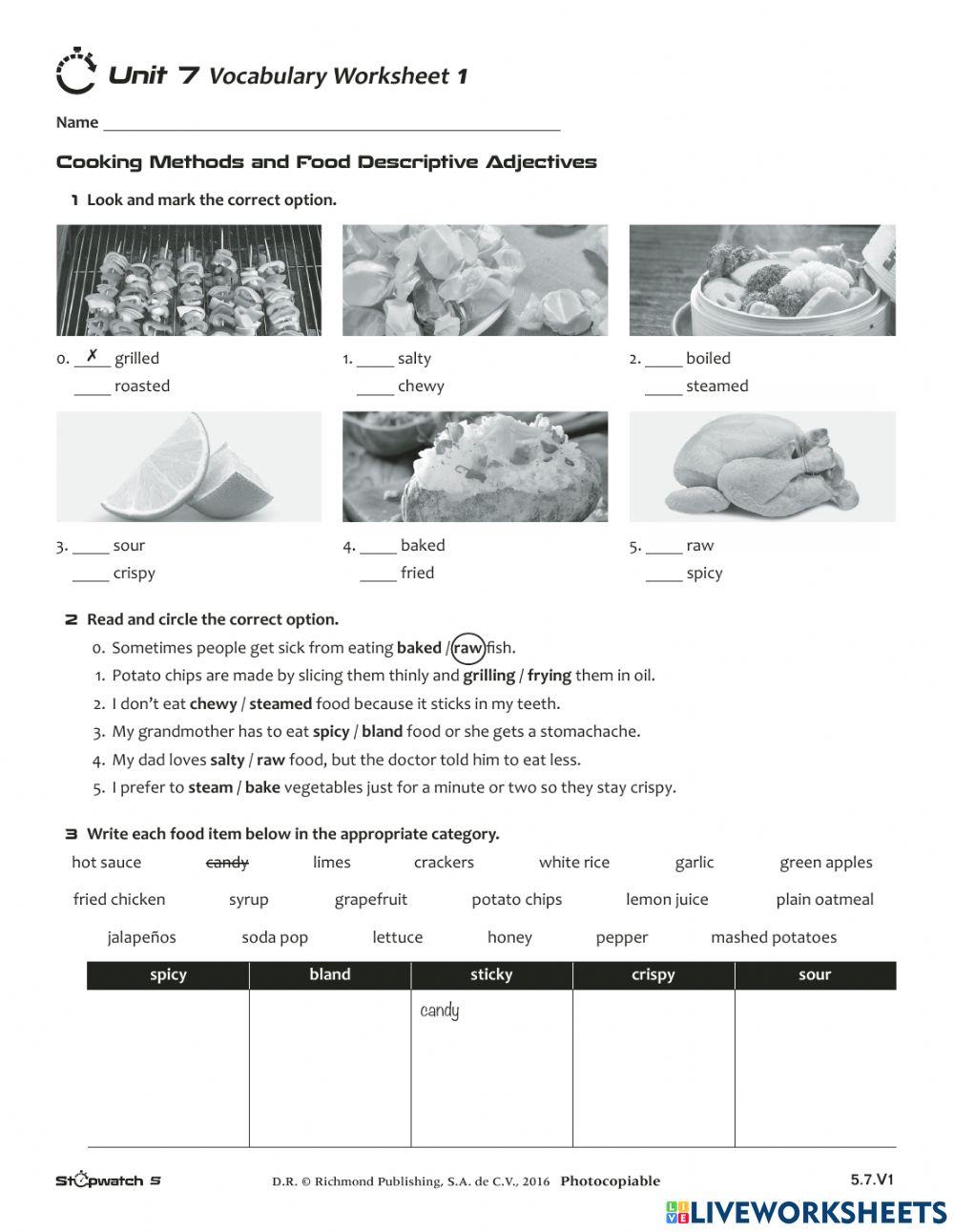 COOKING VERBS AND ADJECTIVES 6822605 | Karina Bucheli