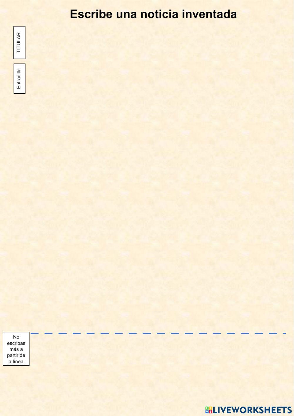 Noticia inventada worksheet | Live Worksheets