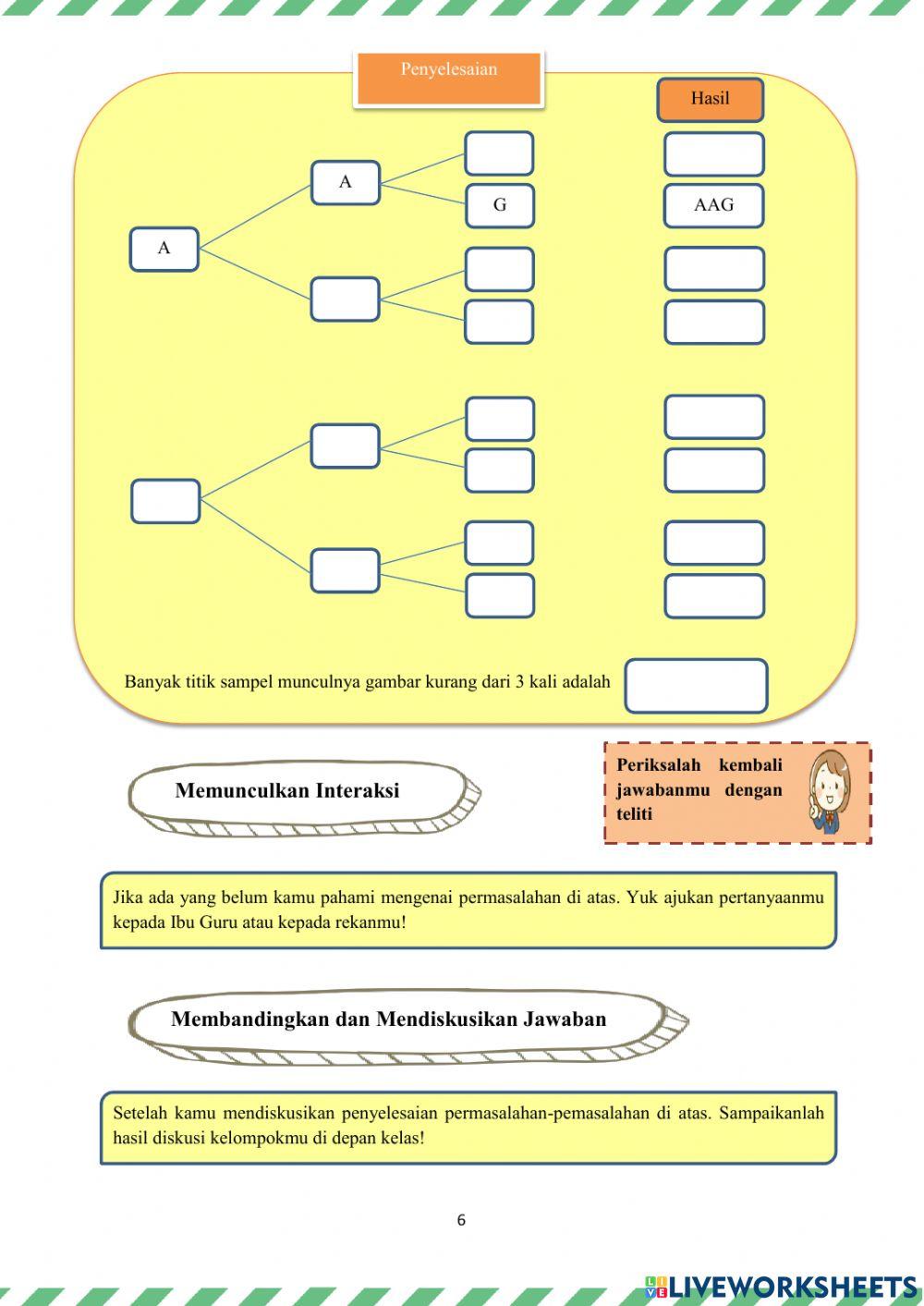 Peluang online pdf exercise for 8 | Live Worksheets