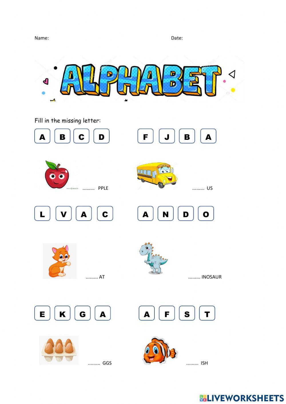 1833943 | Alphabet | Evelyn Pilay Jose | LiveWorksheets