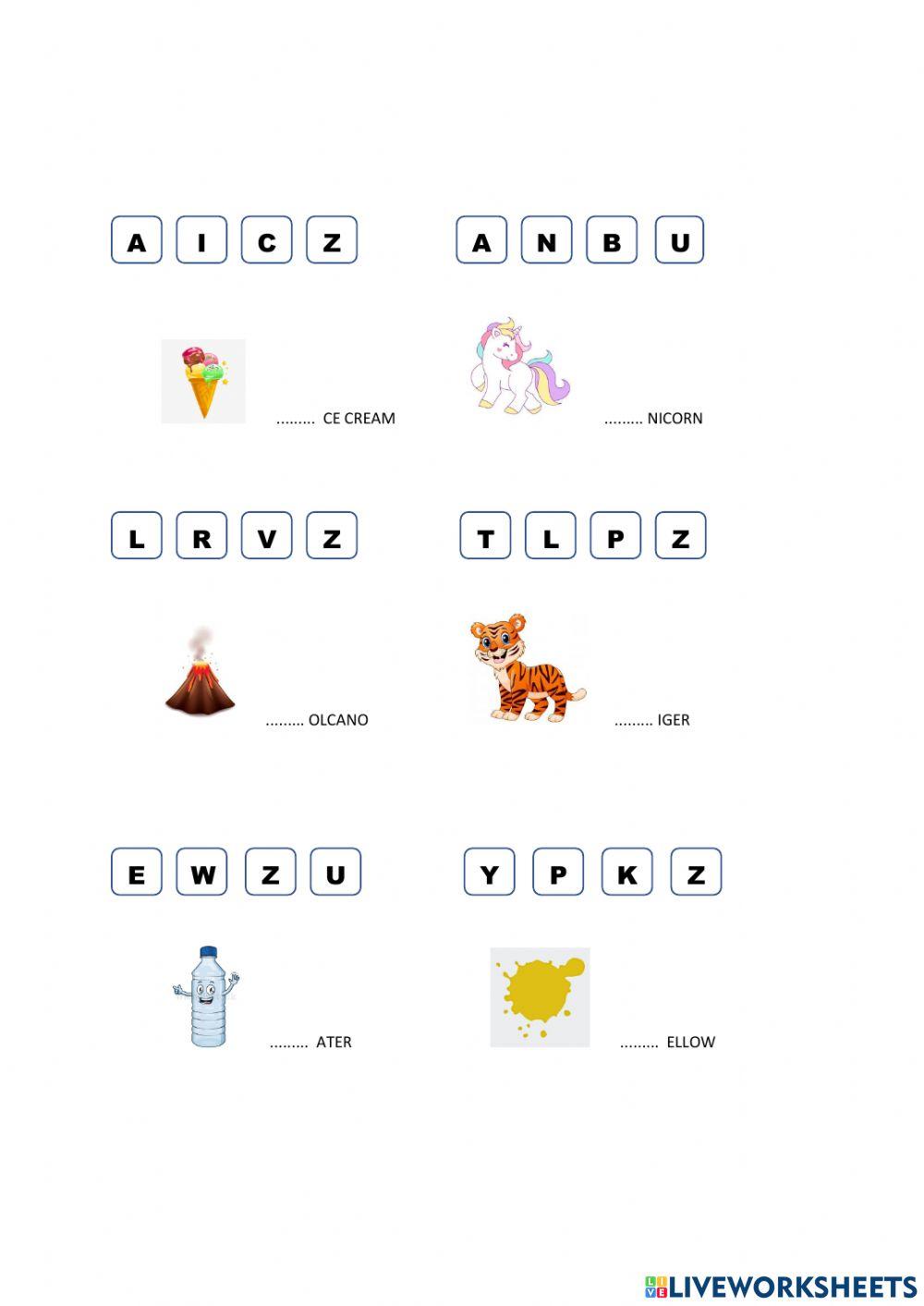 1833943 | Alphabet | Evelyn Pilay Jose | LiveWorksheets