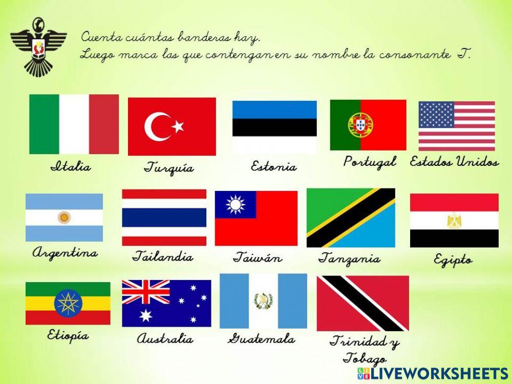 Países por la letra T worksheet | Live Worksheets