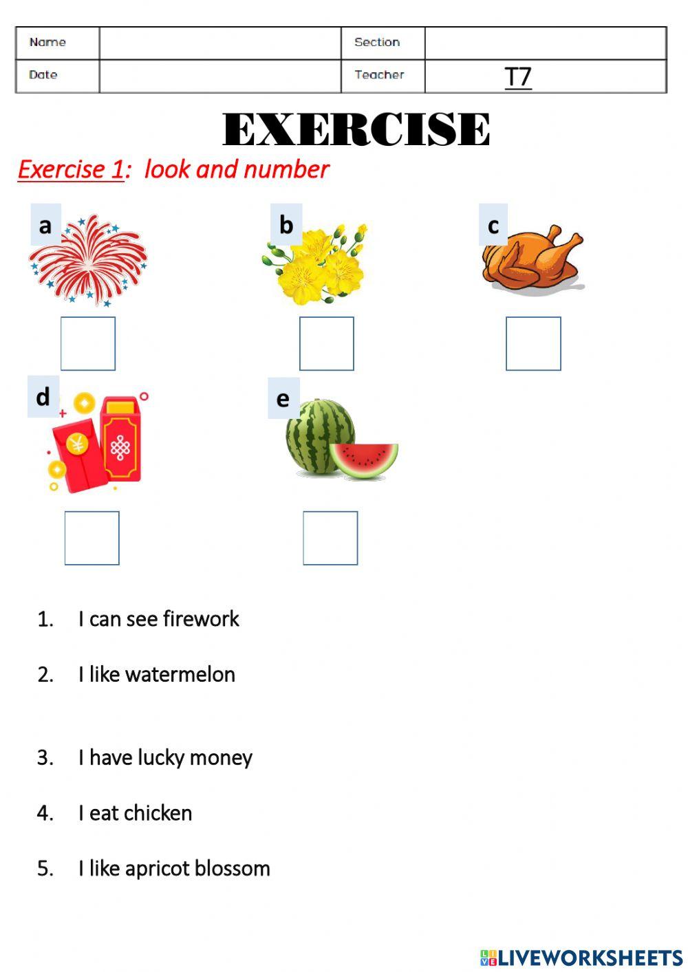 Kid worksheet activity for 1 | Live Worksheets