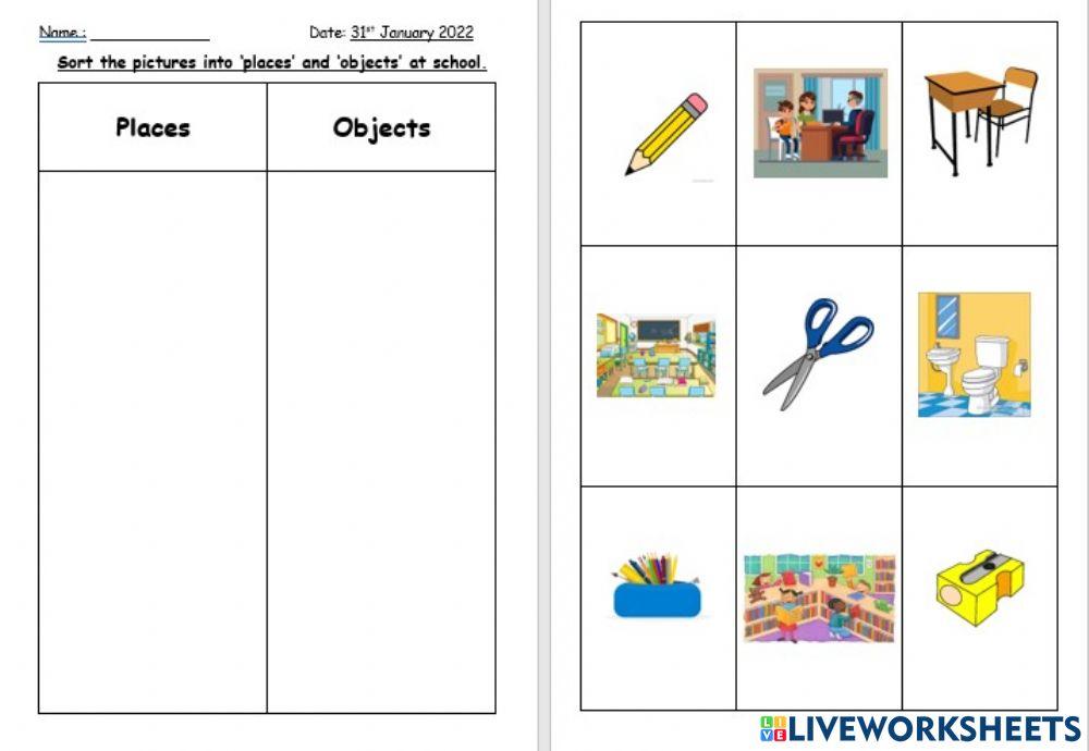 1834349 | Theme: My School | Vix152 | LiveWorksheets
