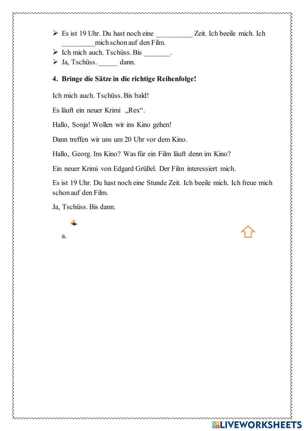 DIALOG- Gehen w… | Free Interactive Worksheets | 1835057