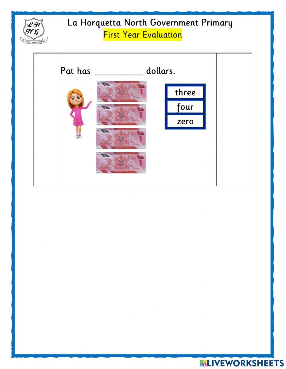 Mathematics Evaluation online exercise for | Live Worksheets