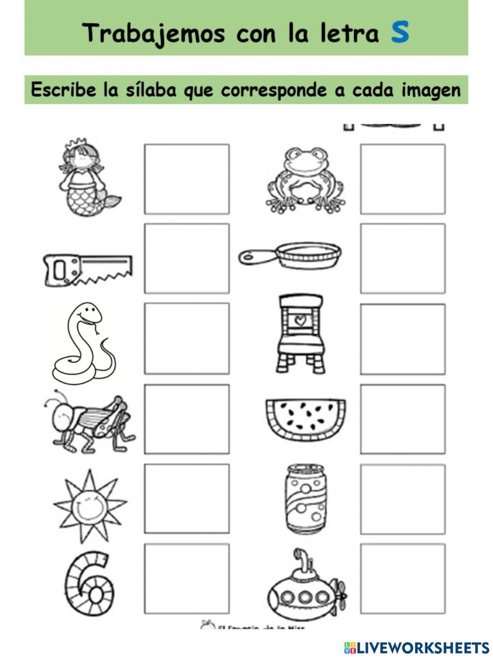 Silabas s online activity | Live Worksheets