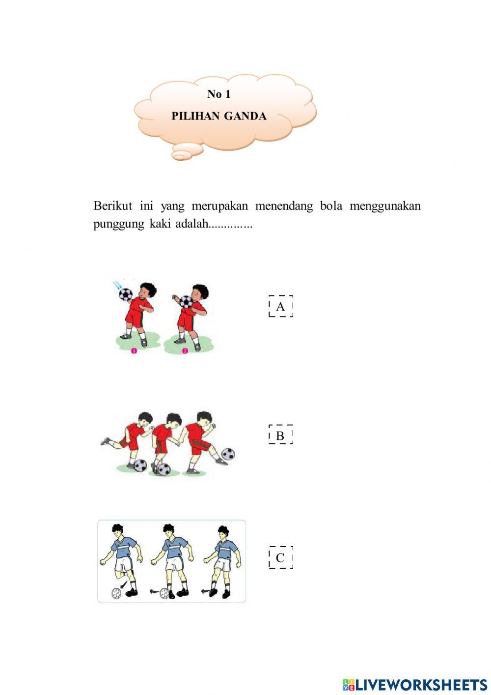 Gerak lokomotor online exercise | Live Worksheets