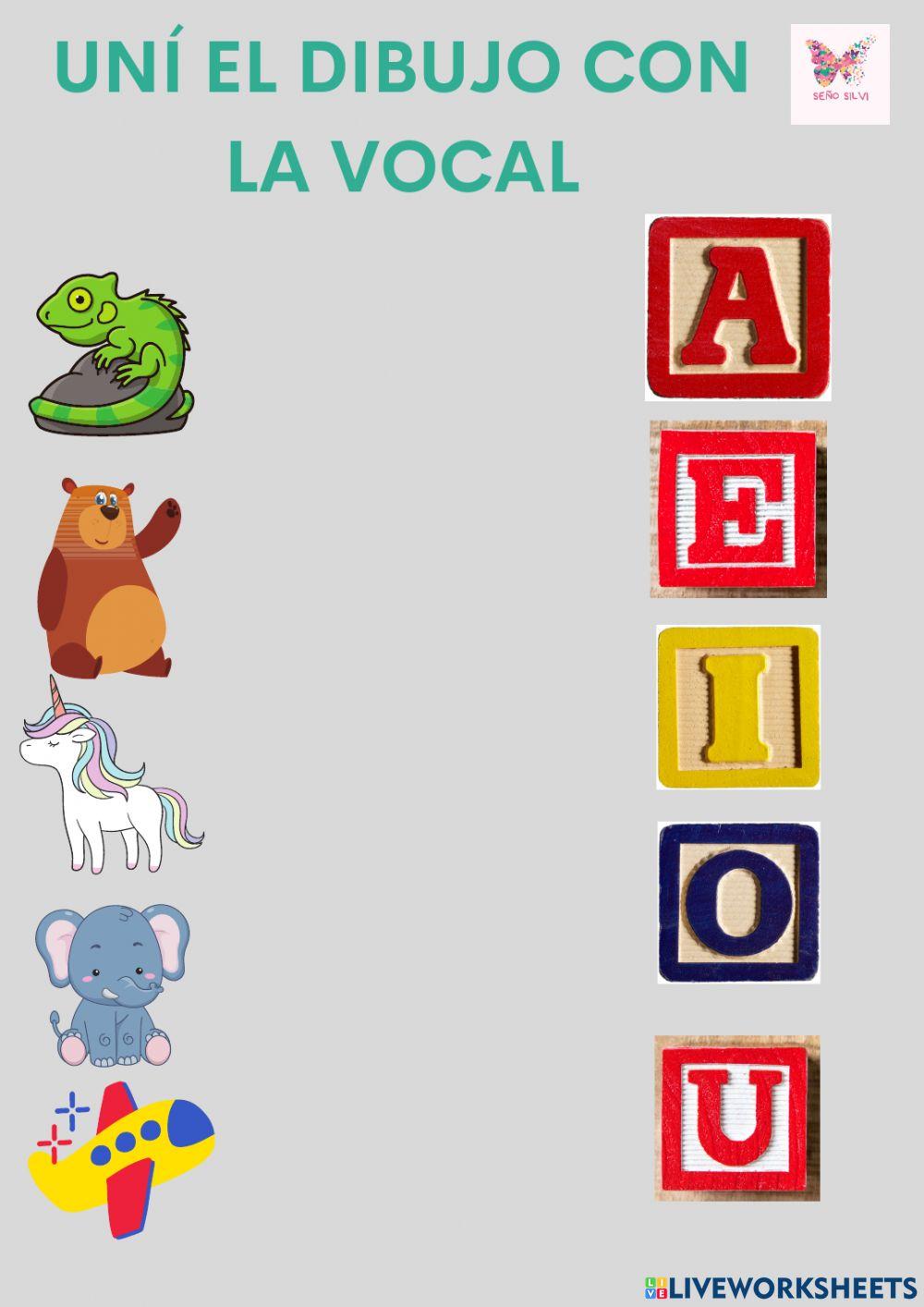 Las vocales | Free Interactive Worksheets | 1766652