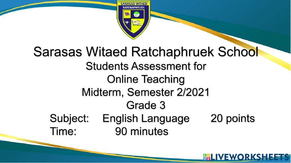 Midterm Grade 3 English Language online exercise for | Live Worksheets