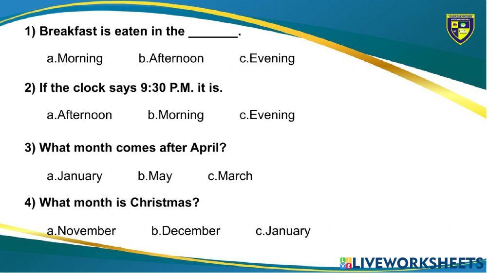 Midterm Grade 3 English Language online exercise for | Live Worksheets