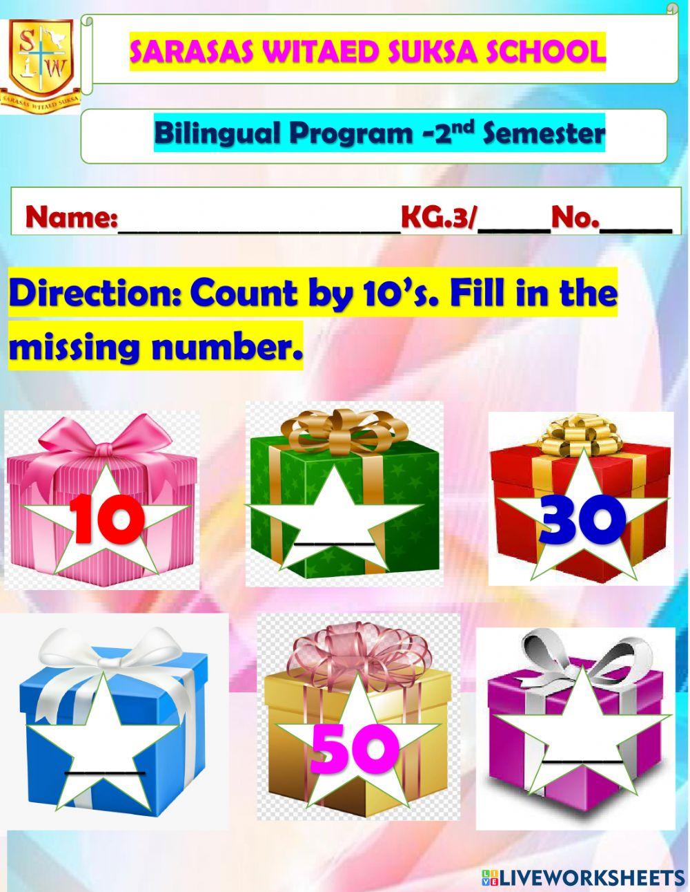 Counting by 10's | Live Worksheets