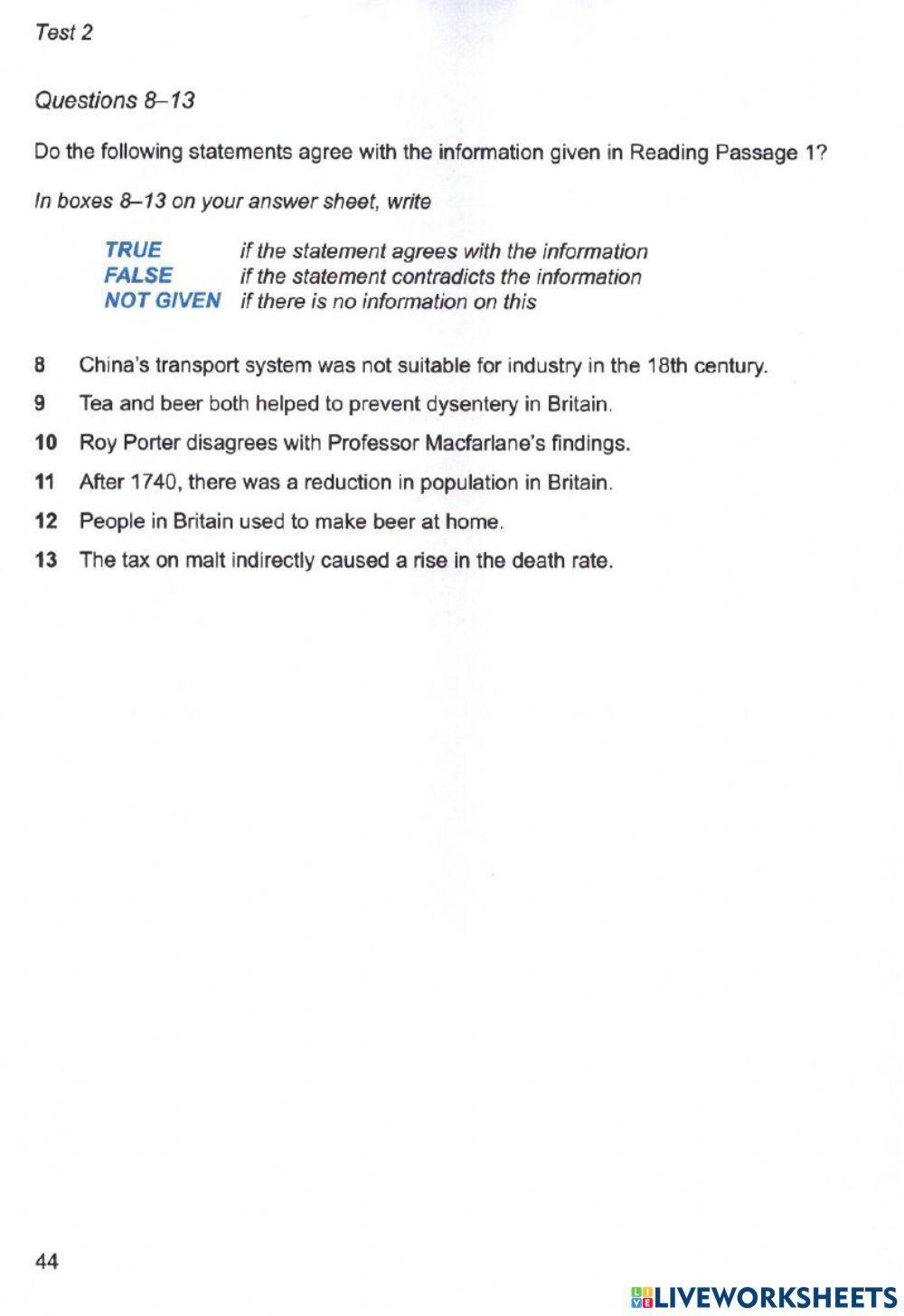 Ielts reading | Free Interactive Worksheets | 1767095