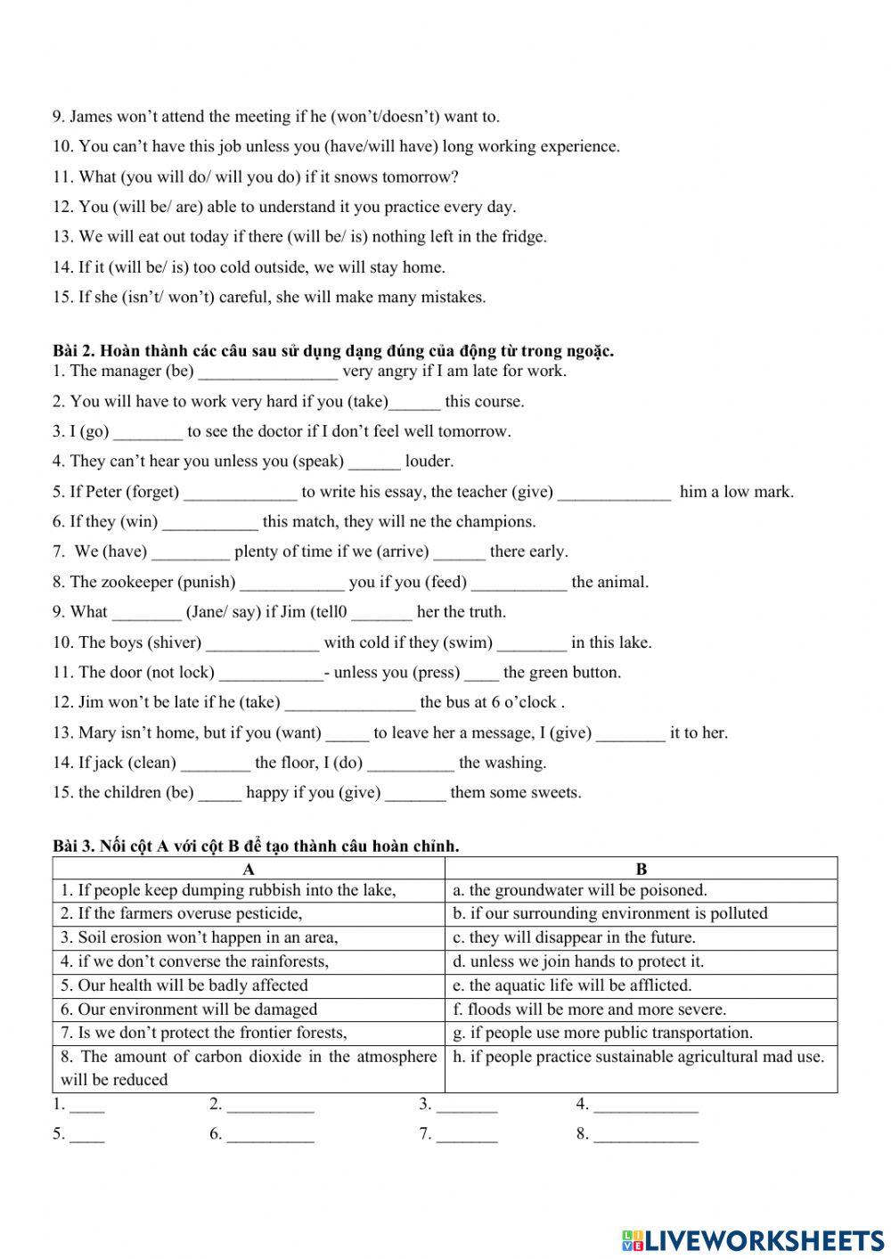 G8 - Unit 7: Vocab & Grammar worksheet | Live Worksheets