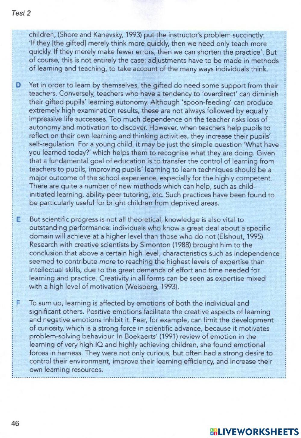 Ielts reading free activity | Live Worksheets