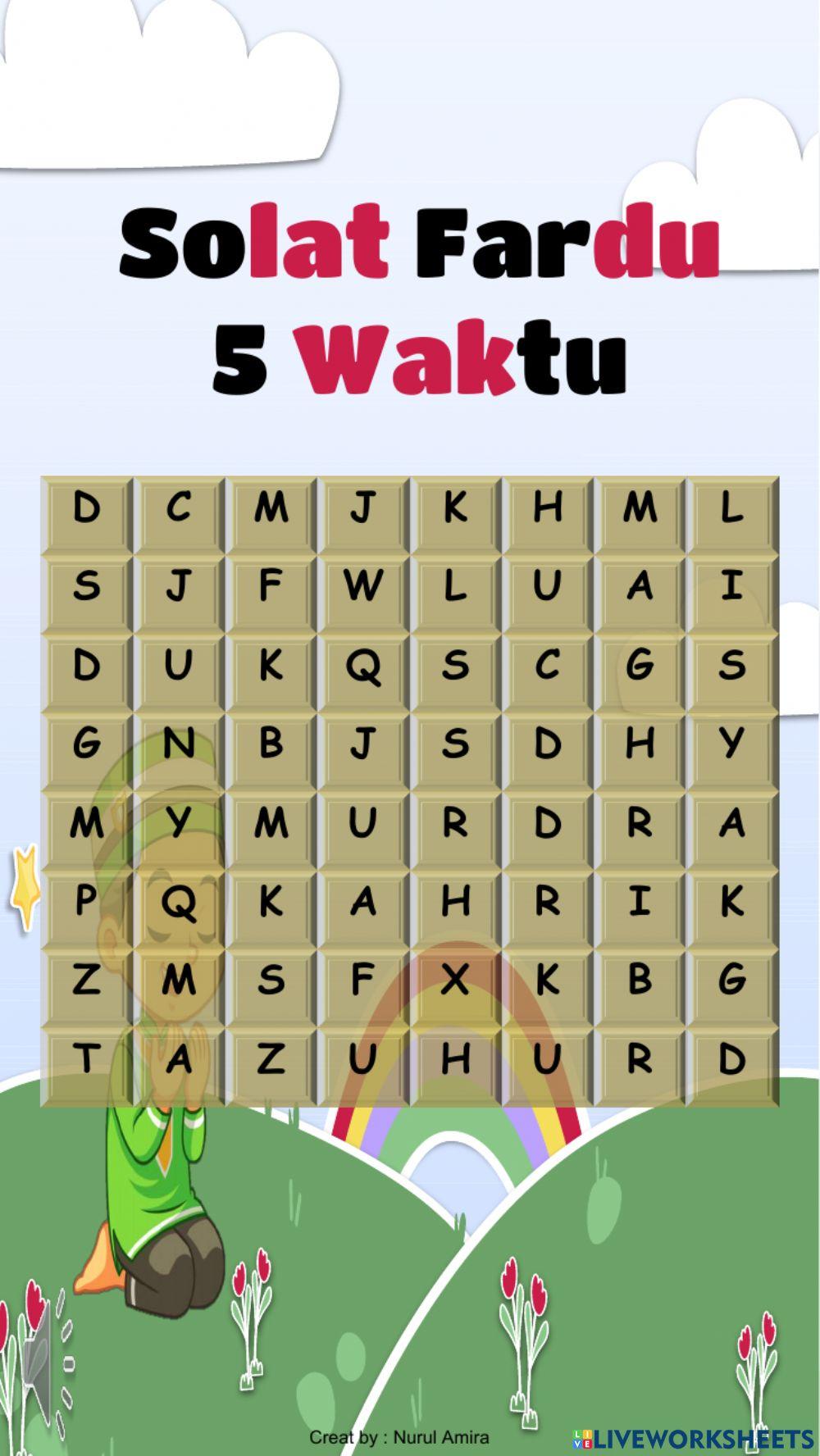 SILANG KATA SOLAT FARDU online exercise for | Live Worksheets