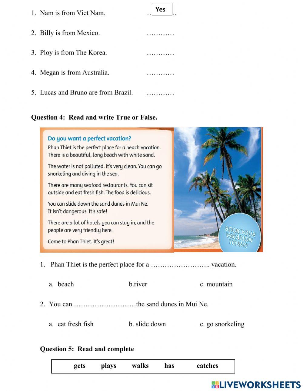 The first semester test for grade 5 21-22 online exercise for | Live ...