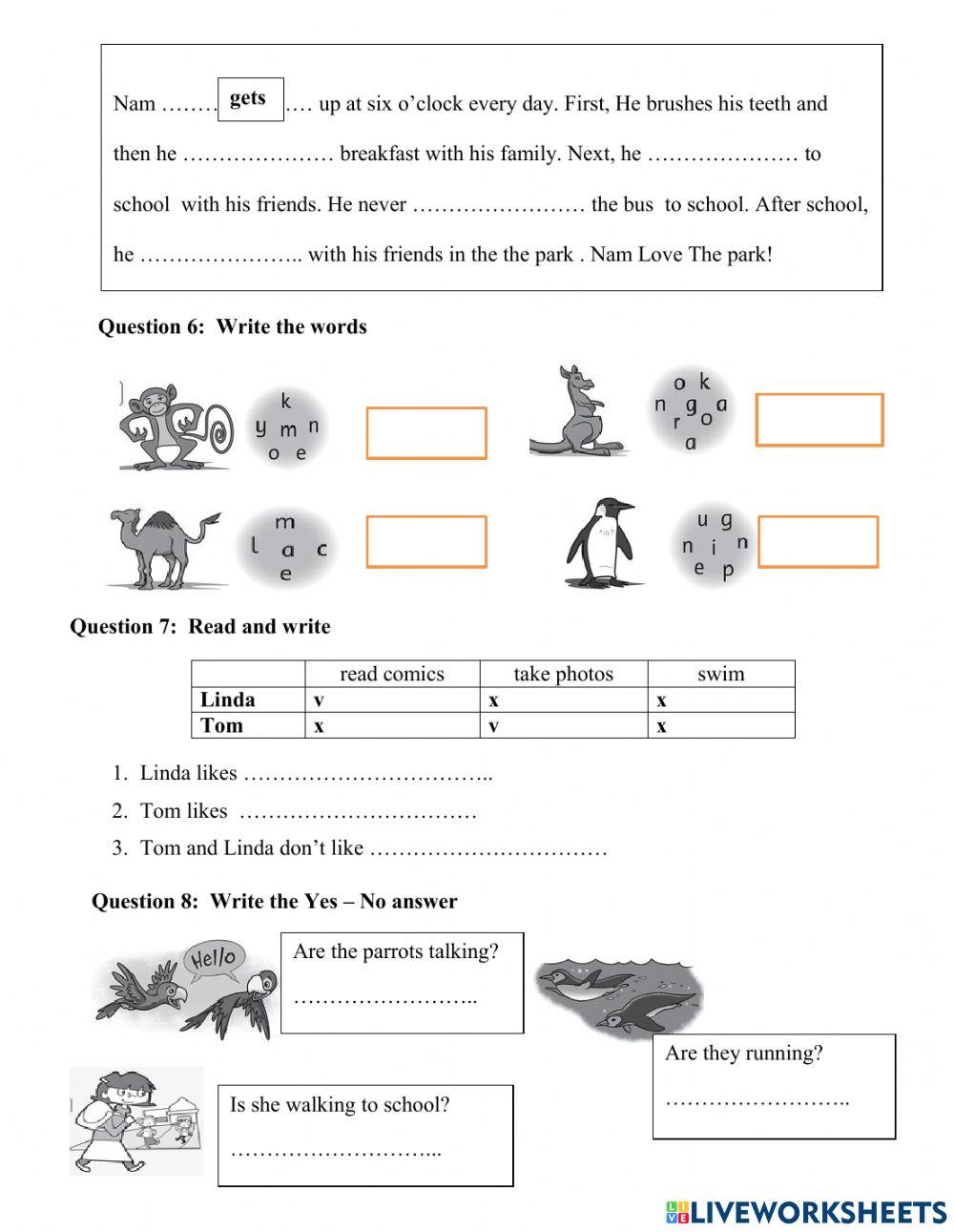 The first semester test for grade 5 21-22 online exercise for | Live ...
