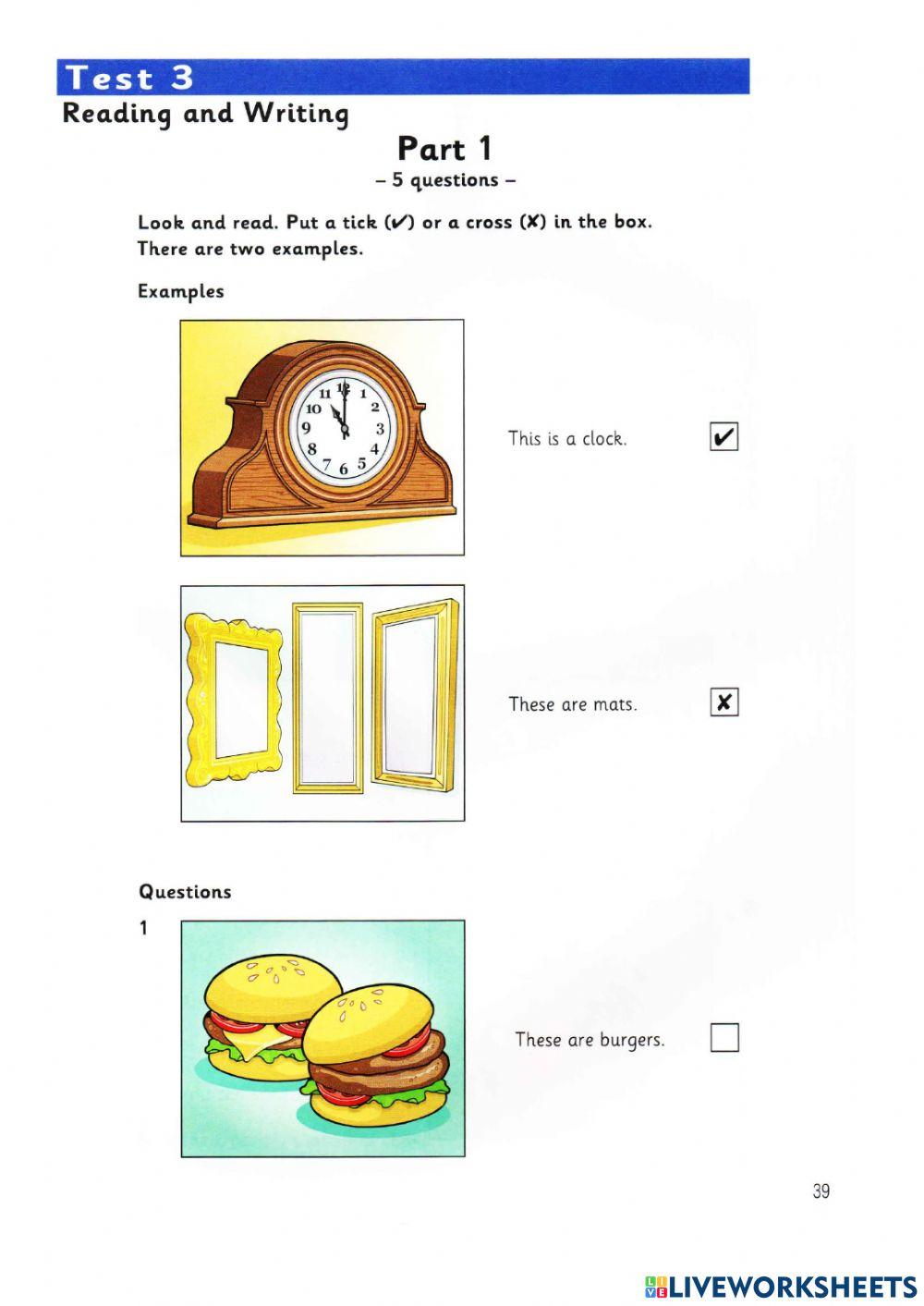 reading test 6 online exercise for | Live Worksheets