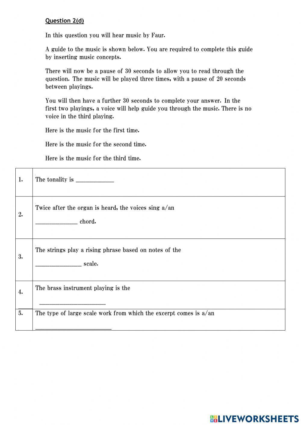 Higher questions 2a-e worksheet | Live Worksheets