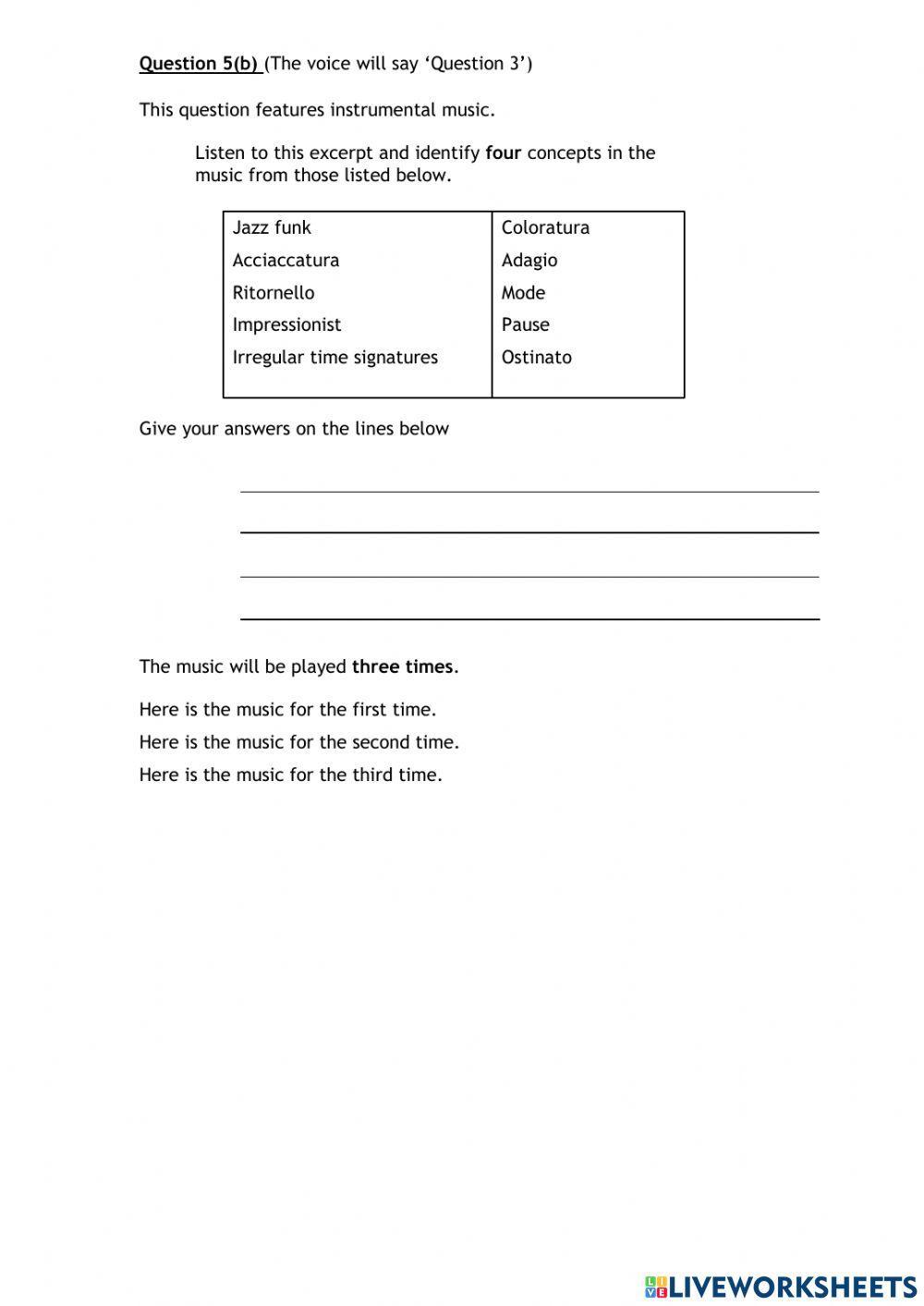 Higher questions 3 a-b and 5a-d worksheet | Live Worksheets