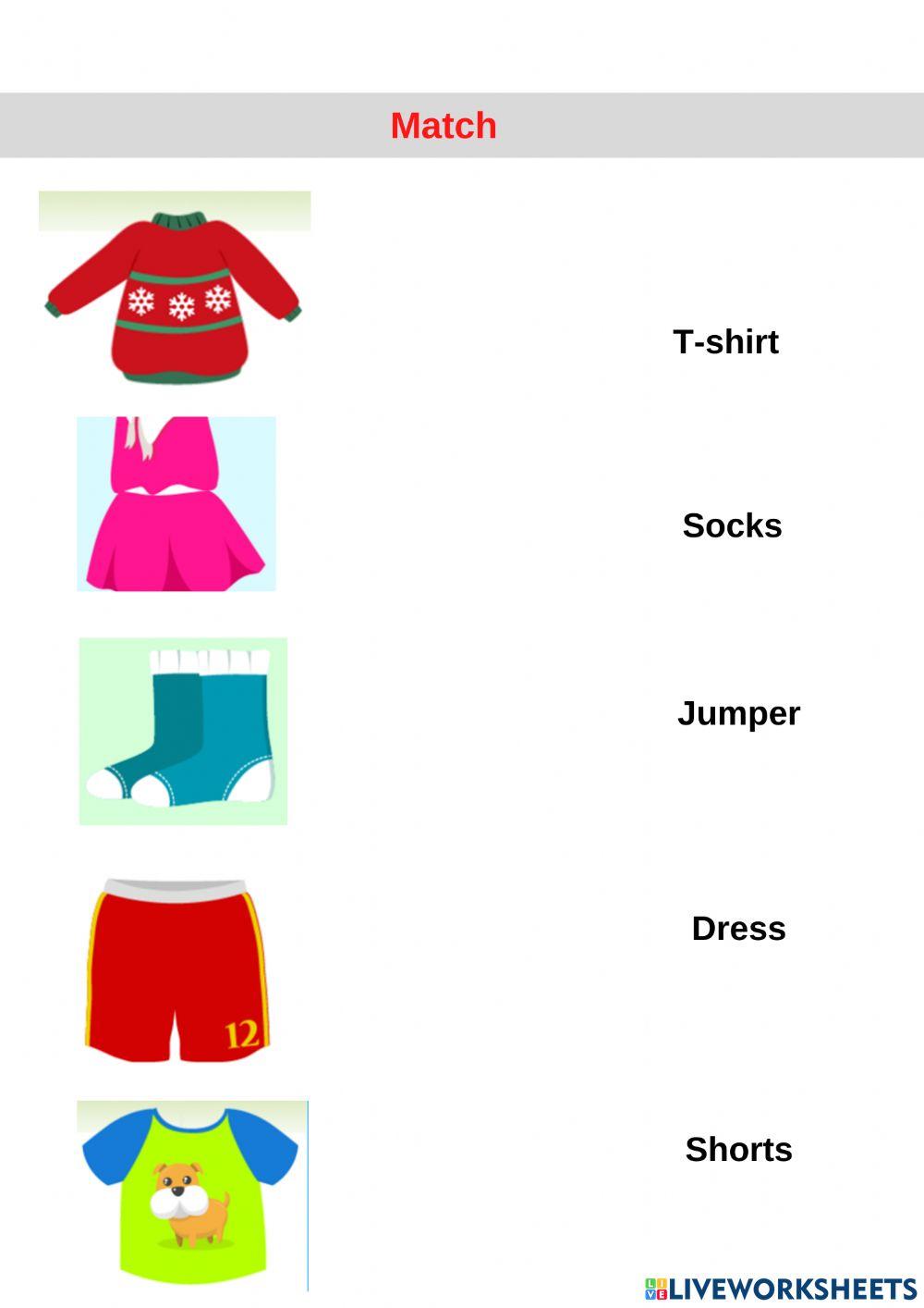 Clothes | Free Interactive Worksheets | 1804308