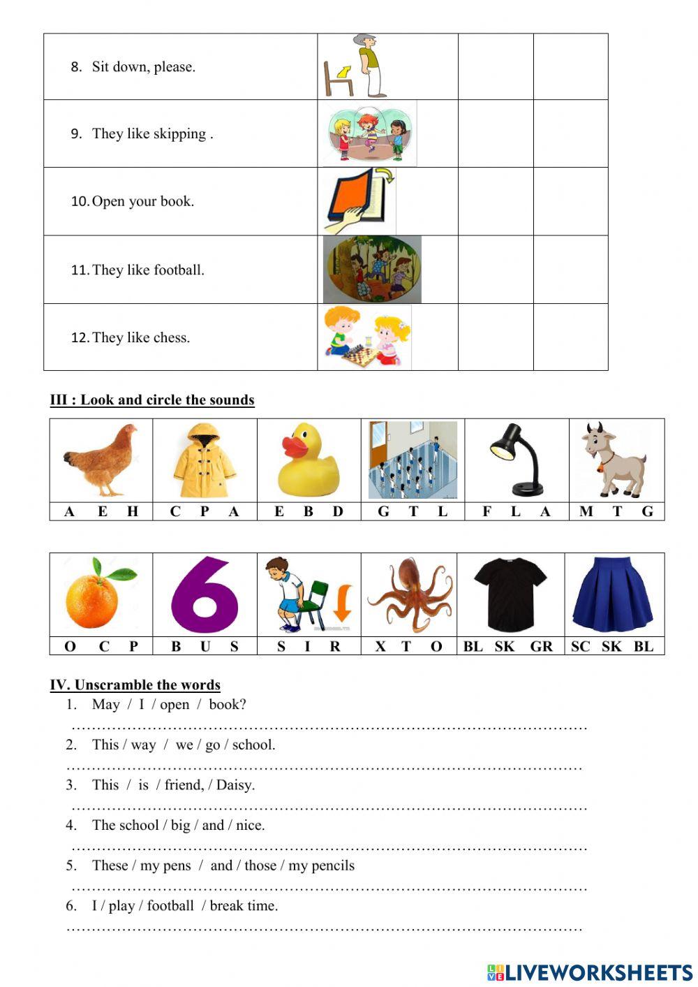 Exercise online exercise for 3 | Live Worksheets