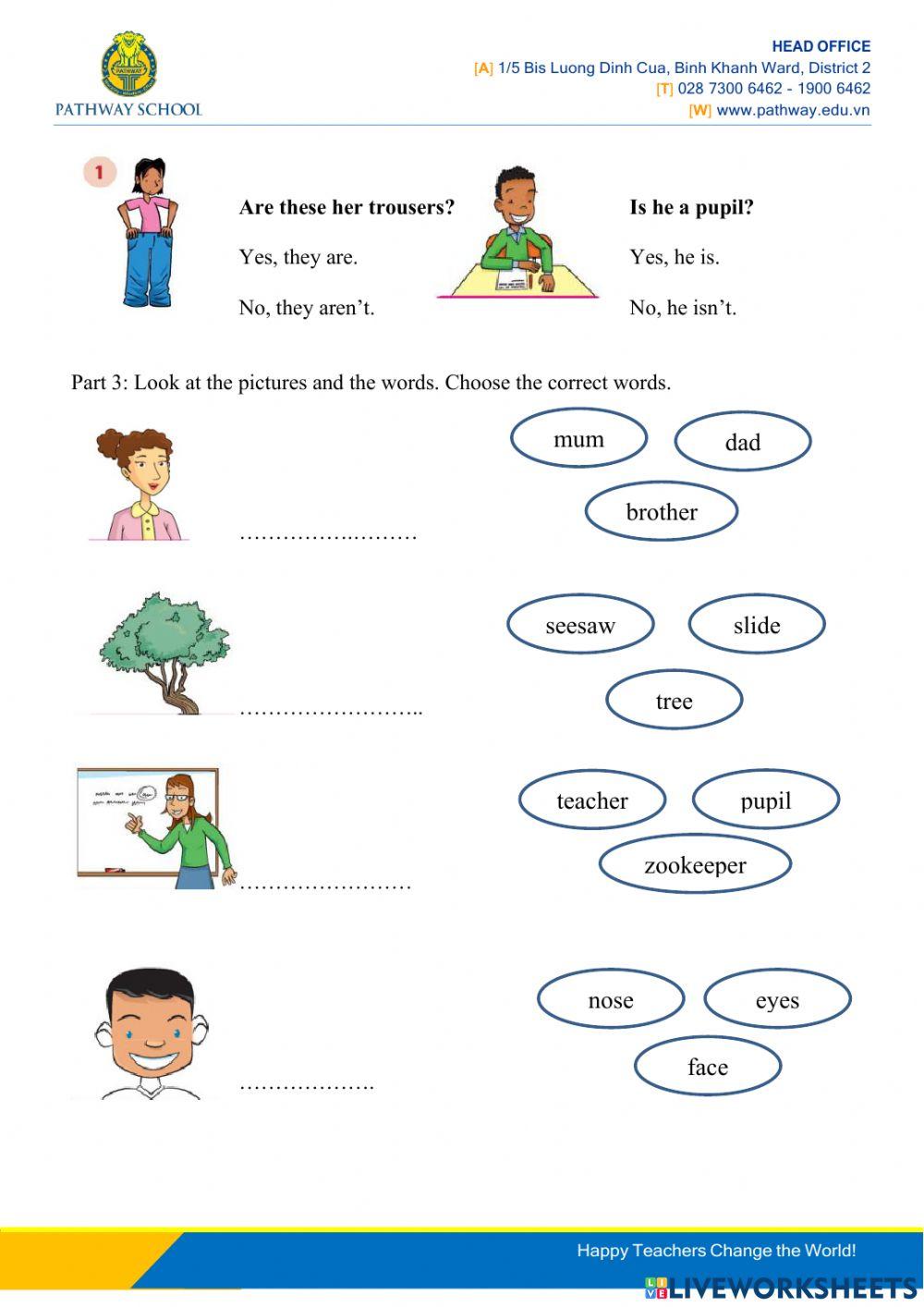 Practice test grade 1 (Unit1 - Unit 7) worksheet | Live Worksheets