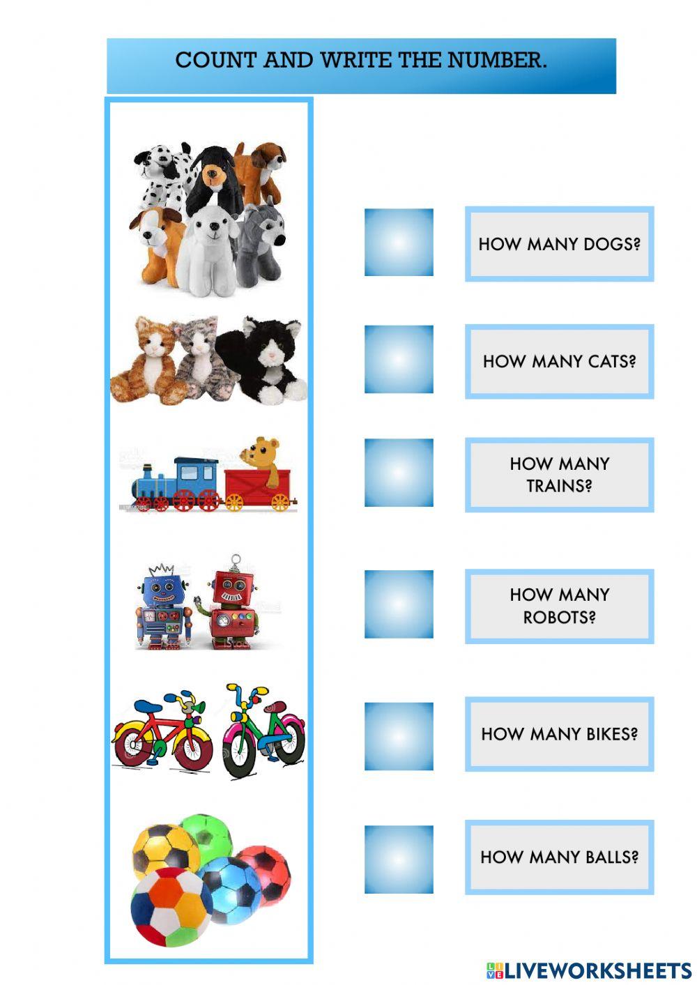 Count and write the number | Live Worksheets