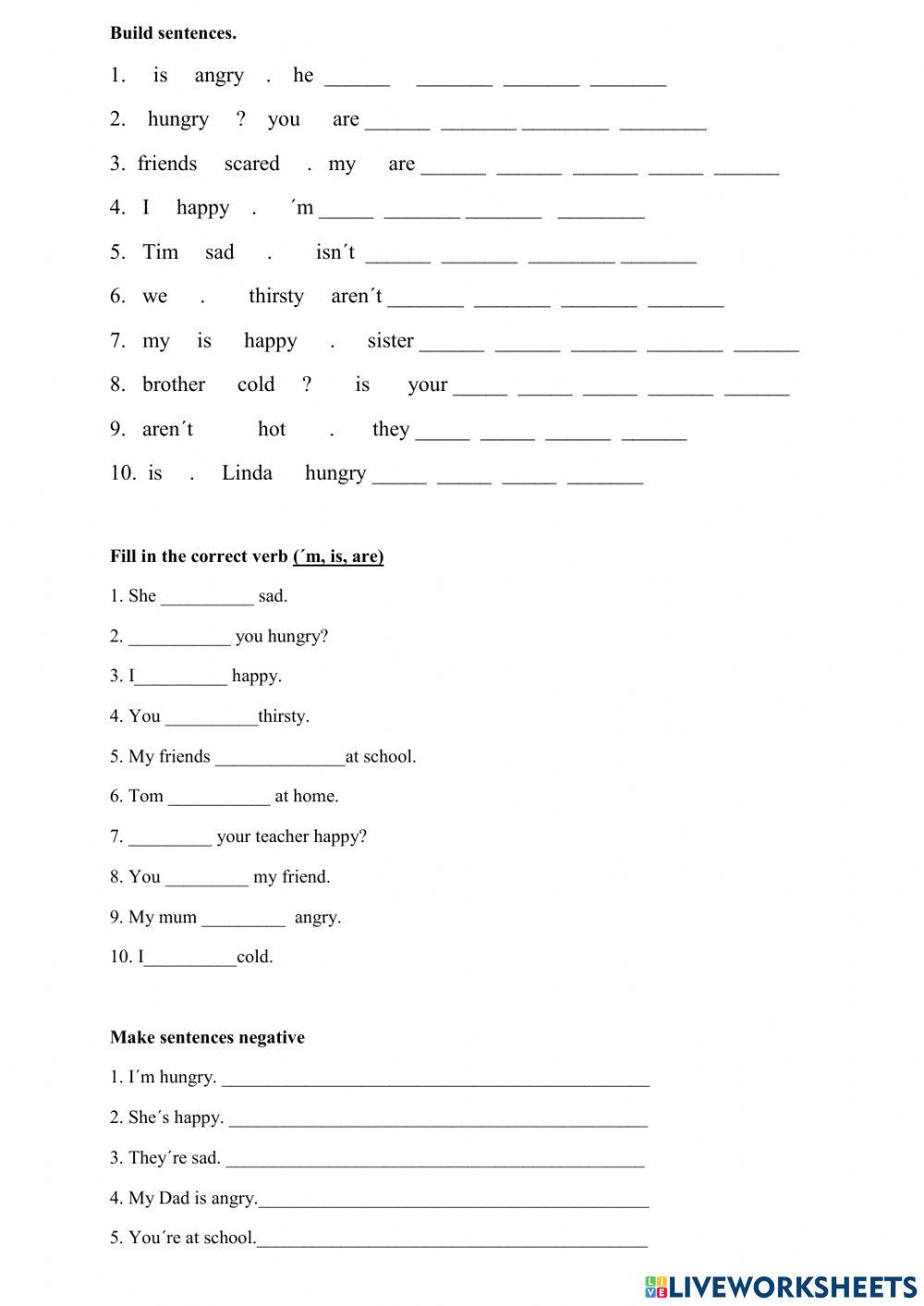 To be | Pavlína Mikulášková | Live Worksheets