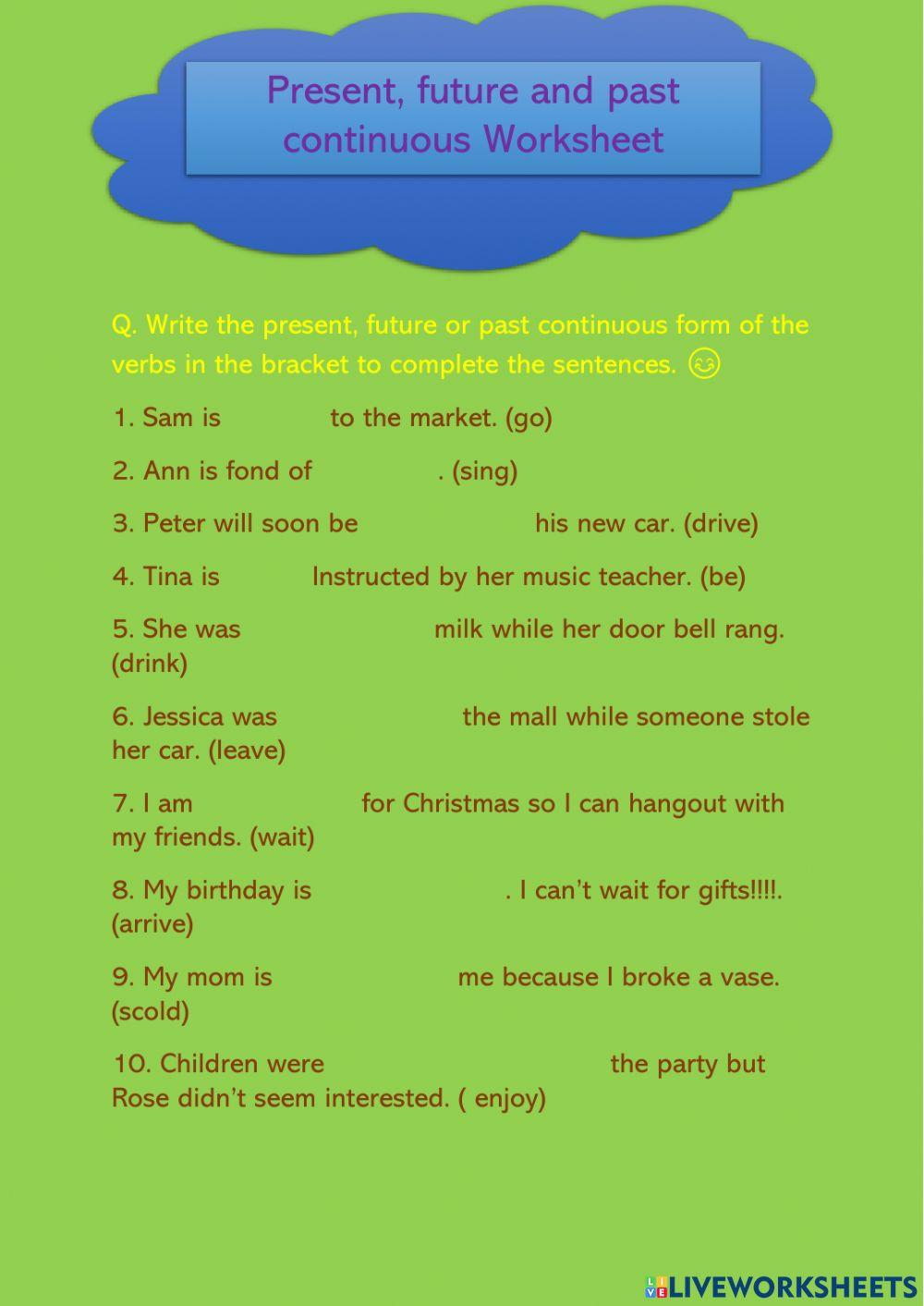 Present, future… | Free Interactive Worksheets | 1835661