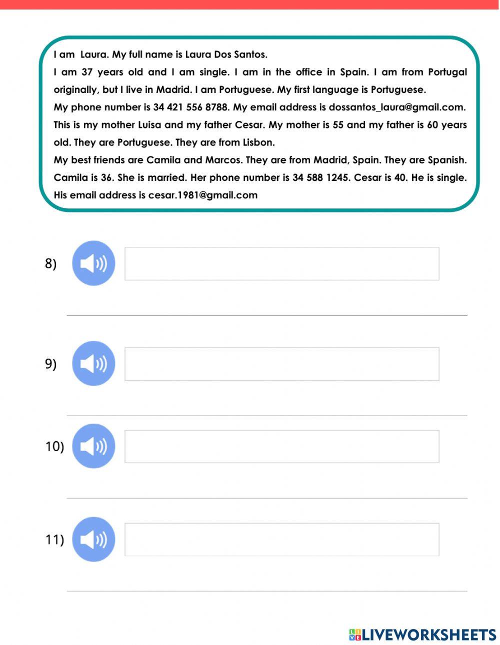 Giving Personal… | Free Interactive Worksheets | 6823280