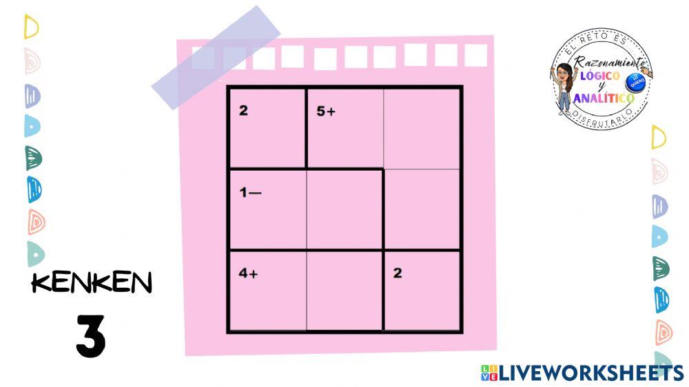 KenKen 3 1836709 | Andrea Vargas | Live Worksheets