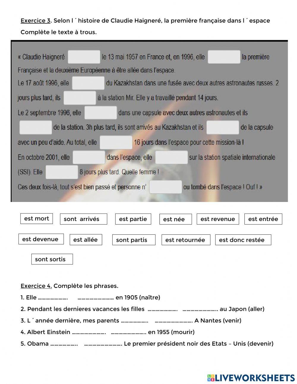 Passé Composé Révision Online Exercise For Live Worksheets